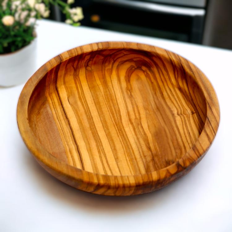 Olive Wood Dishes Round Wooden Plate